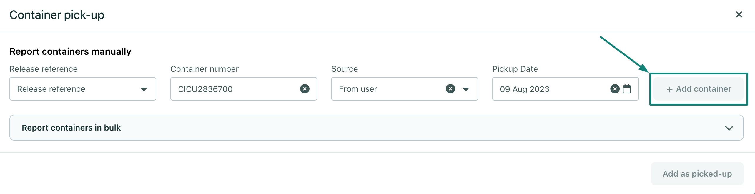 How do I report picked-up containers? – xChange Service